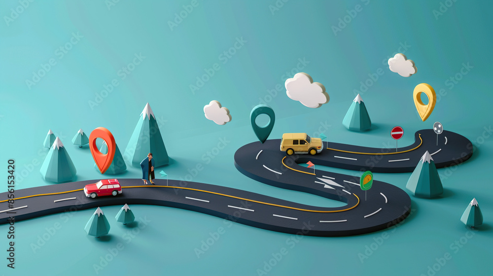 Business journey roadmap with milestones and targets Stock Illustration ...