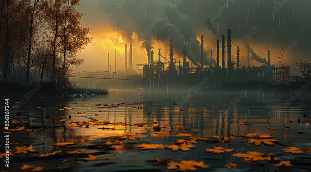 The acid rain falls down due to unregulated industrial activities ...