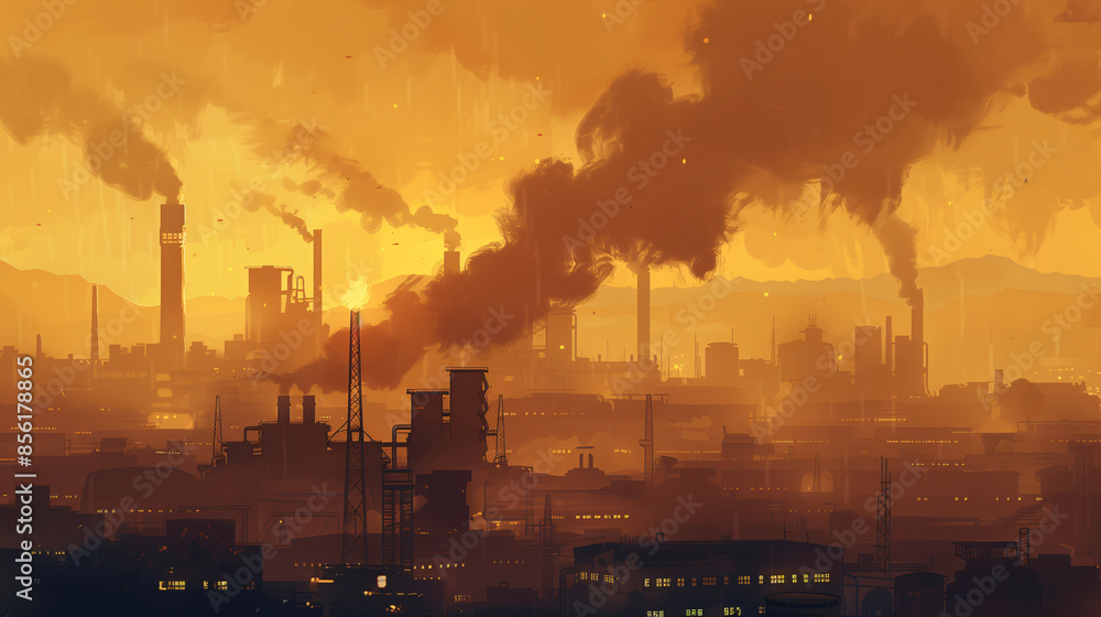 Air pollution background for a presentation or an advertisement ...