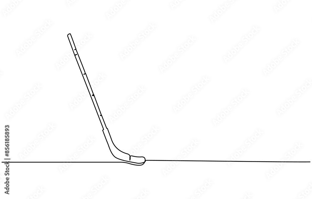 Hockey stick line continuous drawing vector. Hockey icon, Vector Stock ...