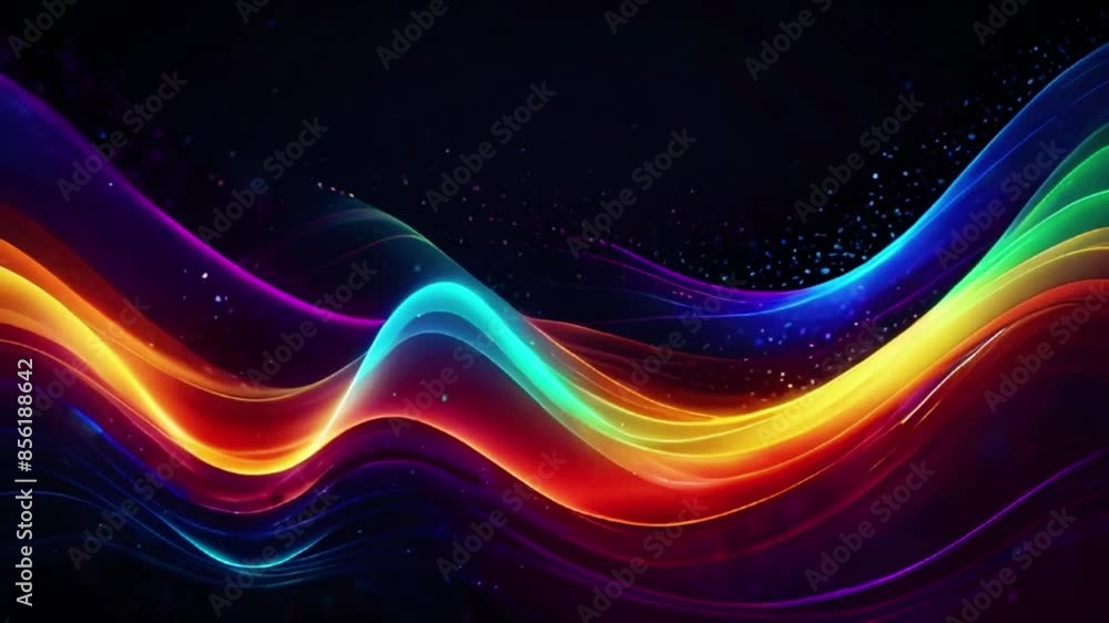 Animated abstract multicolor background. glowing random shape and wave ...