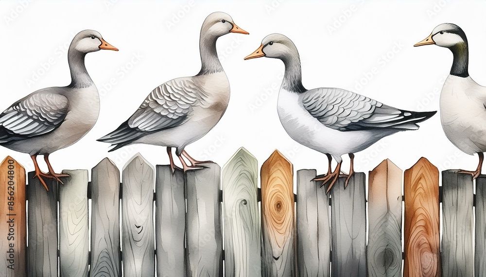 Seamless border fence made of white gray, boards with a wood texture ...