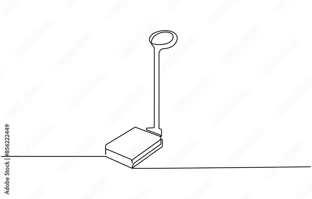 Continuous line drawing classic kitchen scale concept, Continuous Line ...