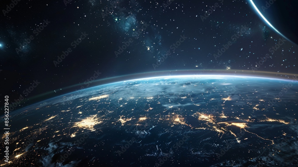 hopeful Earth, thriving cities, restored ecosystems, and a clear night ...