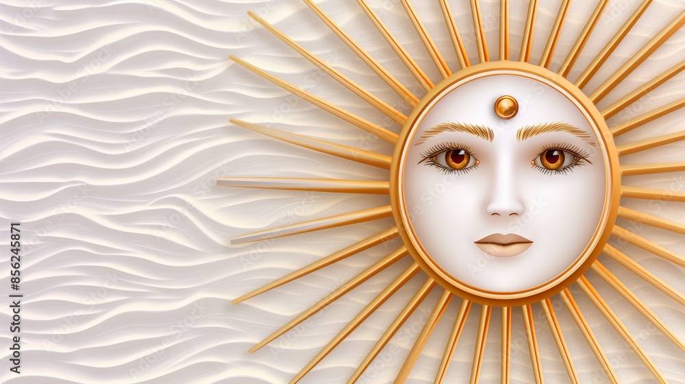 Sun tarot card with intricate line art, divination symbols, and ...