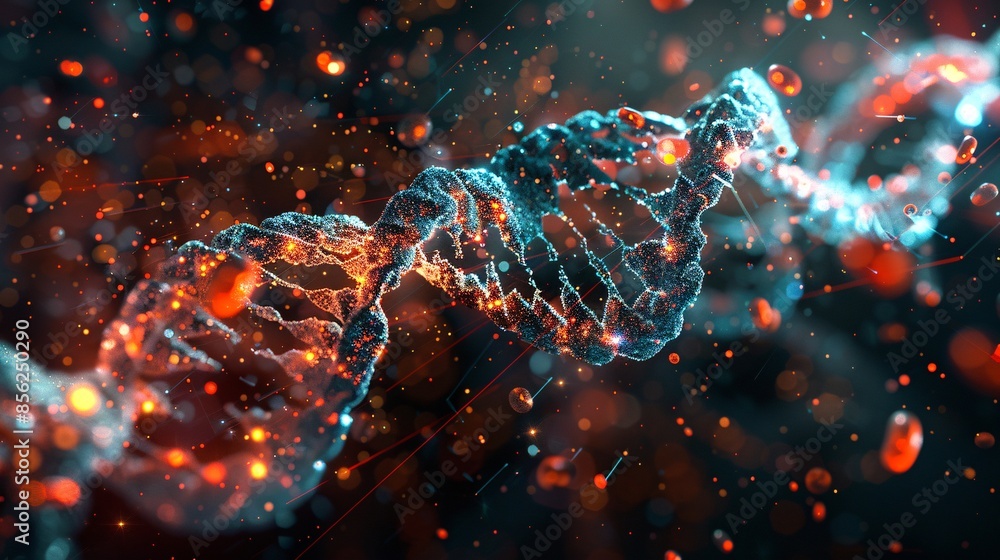 Visualization of genes being edited in a digital environment Stock ...