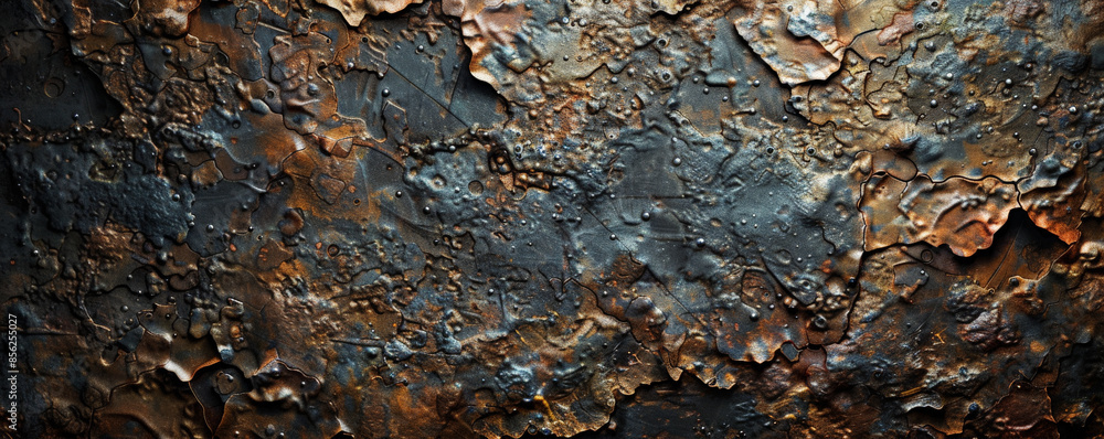 Metallic background featuring a rugged, pitted cast iron texture, with ...