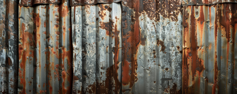 Metallic background featuring a weathered tin surface, with subtle ...