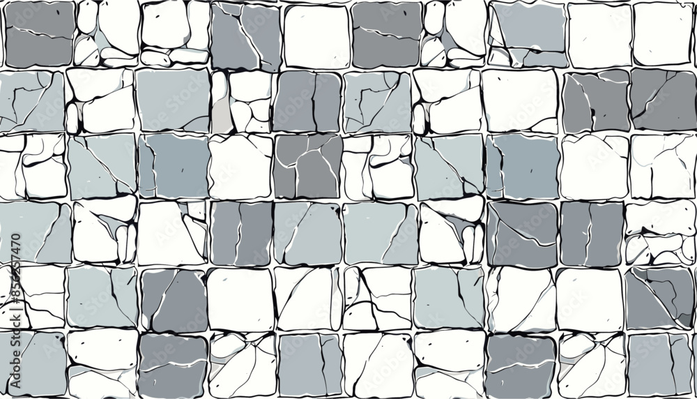 cobble stone on ground vector tiles mosaic pattern texture interior ...