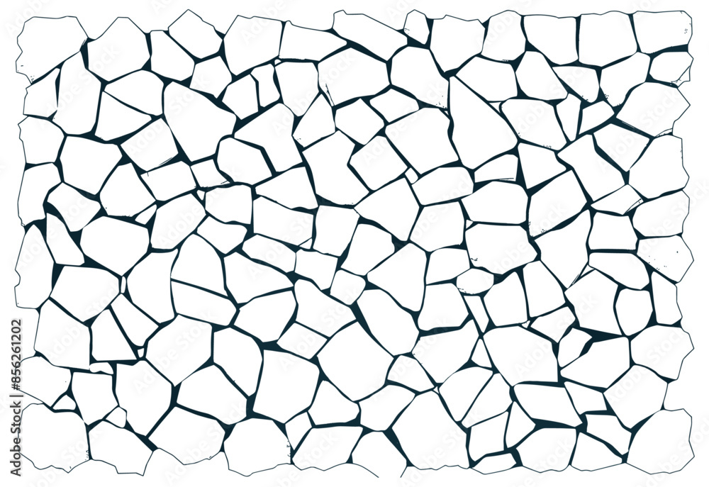 Stone on ground vector texture interior background line art, Broken ...