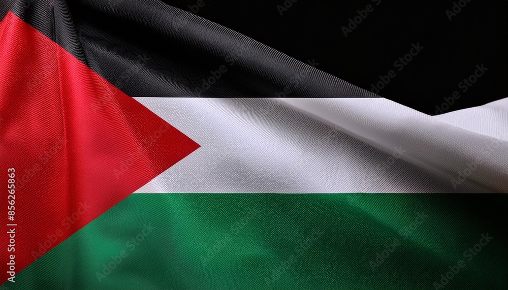 free palestine national flag black background 3d illustration Stock ...