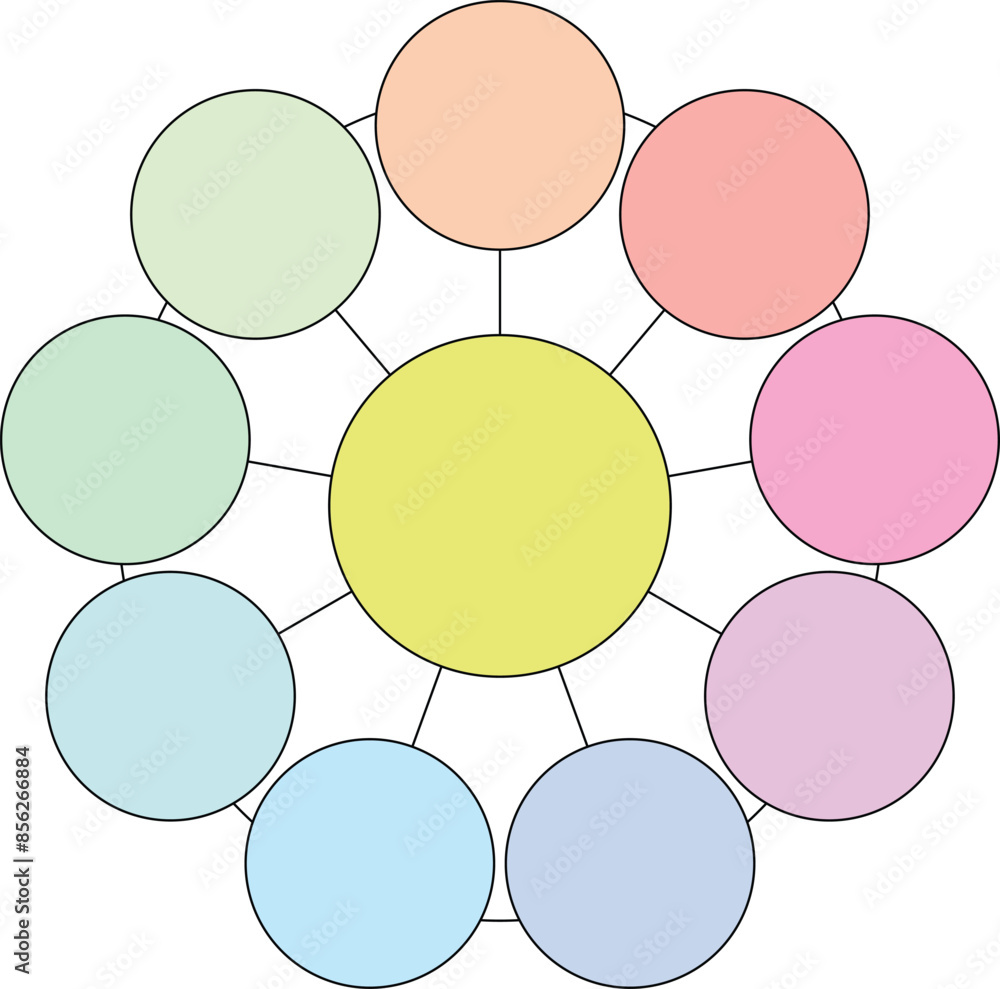 simple flowchart, bubble diagram or mind map infographics template with ...