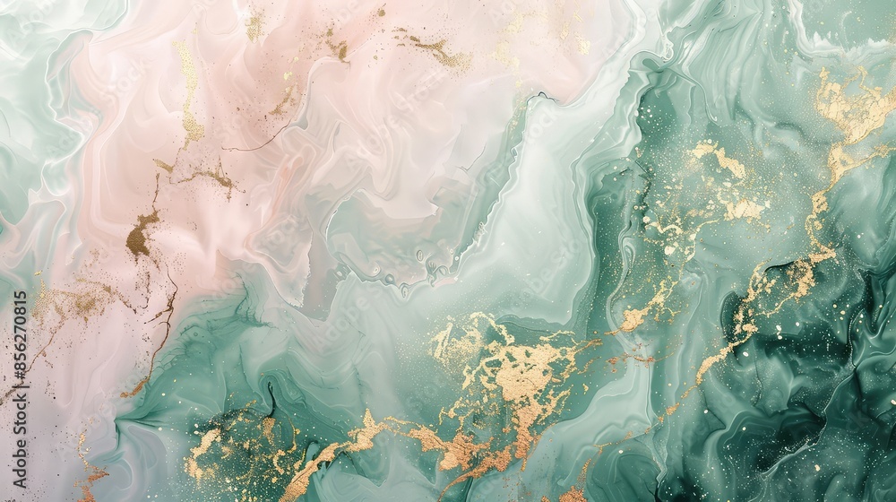 Elegant Sage Green and Blush Pink Marble Texture with Gold Accents ...