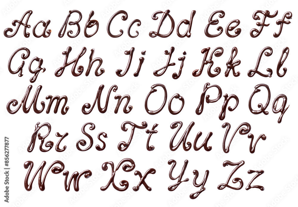 Uppercase and lowercase letters of the Latin alphabet made of melted ...