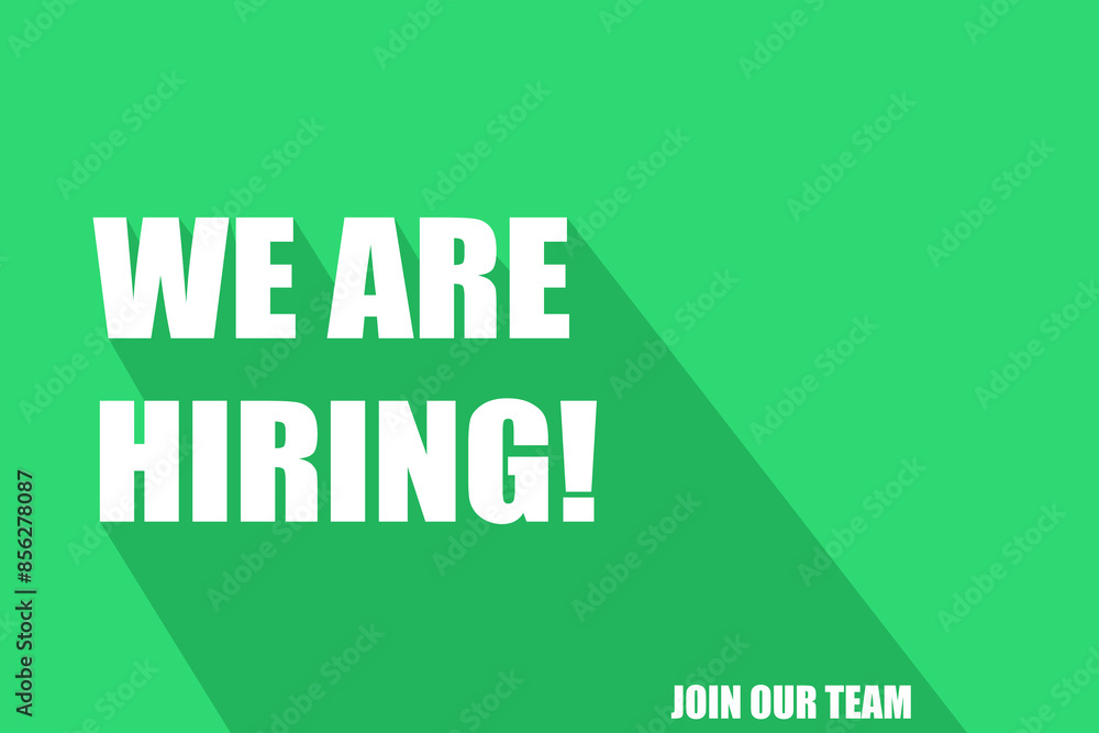 We are hiring green vector banner. Announcement of a vacancy for an ...