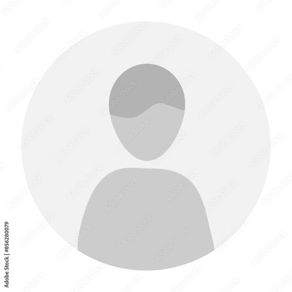 Vector flat illustration in grayscale. Avatar, user profile, person ...