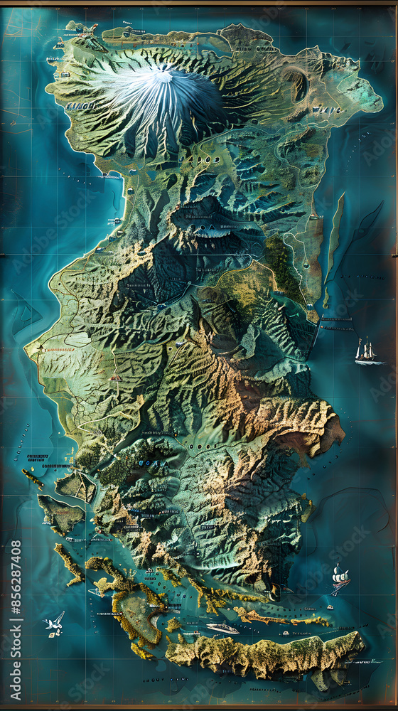 Comprehensive Geographic and Urban Layout Map of Java Island with Major ...