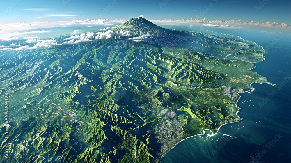 Ilustrace „Comprehensive Geographic and Urban Layout Map of Java Island ...