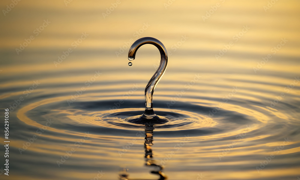 question mark formed with water, question mark in water, question mark ...