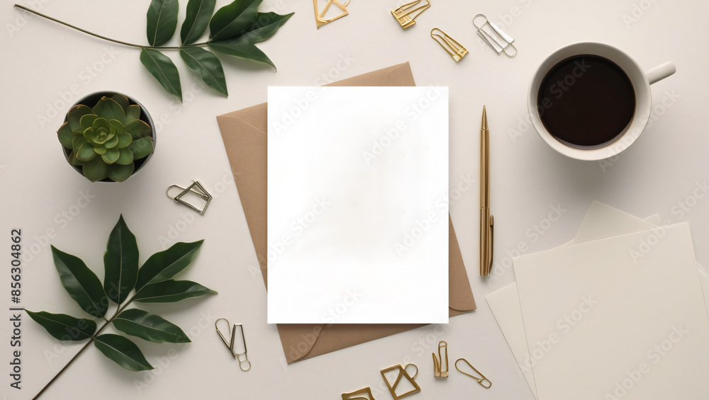 Mockup card, birthday wedding background, white table paper, greeting ...