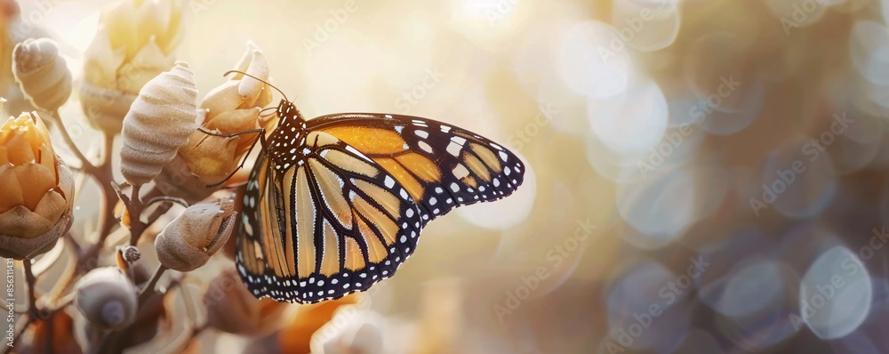 Evolution of a butterfly. Transformation from caterpillar to butterfly ...