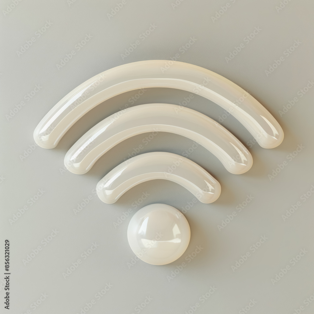 minimalist white wifi symbol on neutral gray background for ...