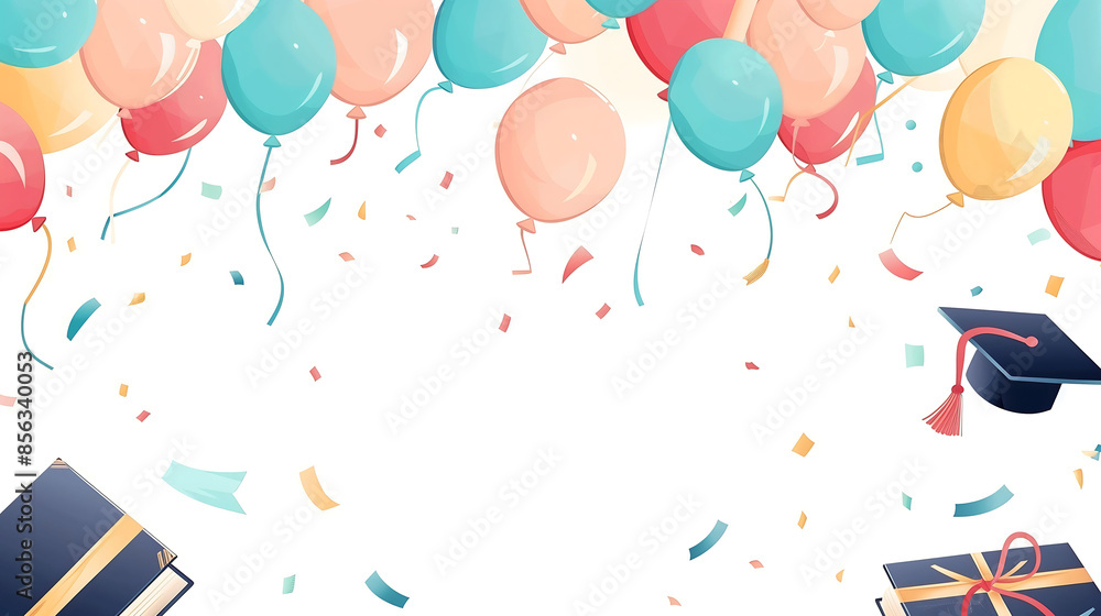 Titel Illustration, black graduation hat congratulations invitation ...