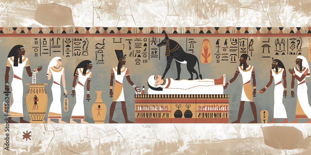 Ancient Egypt. Mummification process. Concept of a next world. Anubis ...