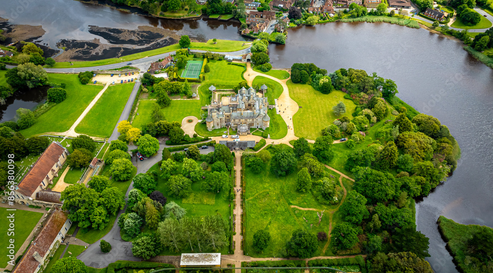 Aerial view of Beaulieu, a village located on the southeastern edge of ...