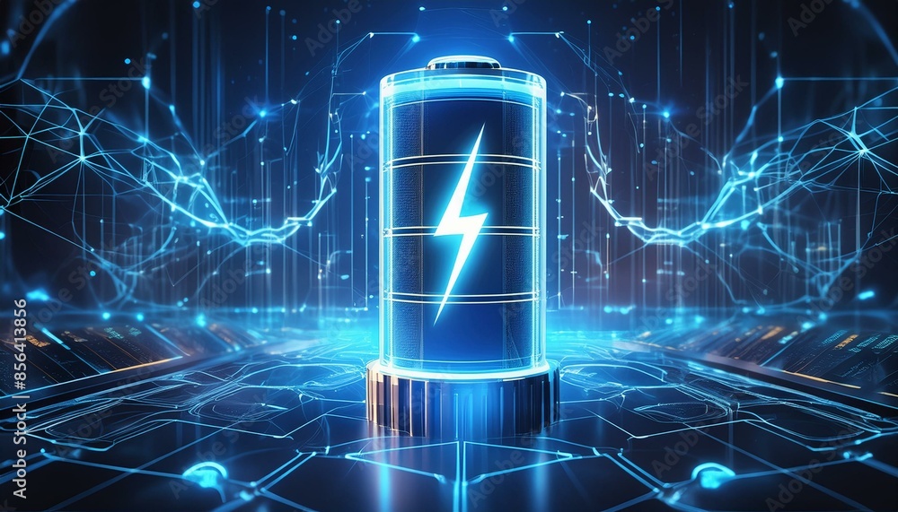 Future looking alternative energy technology concept with a digital ...