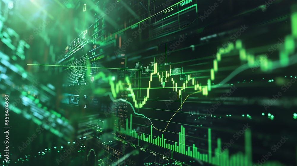 wallpaper of detailed and engaging image of a stock market chart with a ...