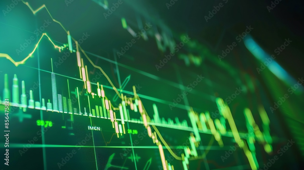 walpaper of detailed and engaging image of a stock market chart with a ...