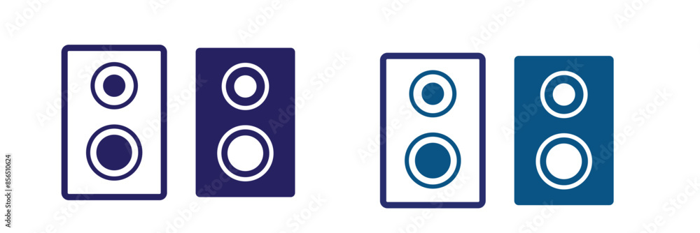 Speaker Icon. Loud music home system symbol. Vector set of audio bass ...