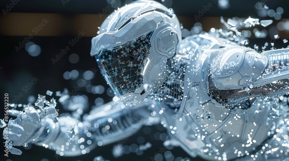 A digital character performing complex movements, driven by motion ...