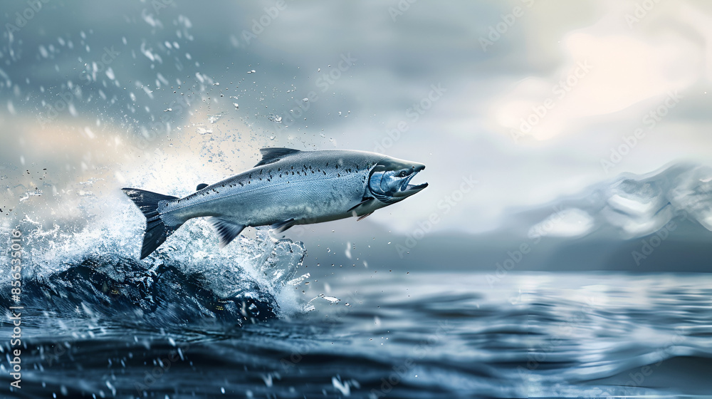 Salmon Fish Salmon Fish Jumping Out of the Water Salmon Fish Jumping ...
