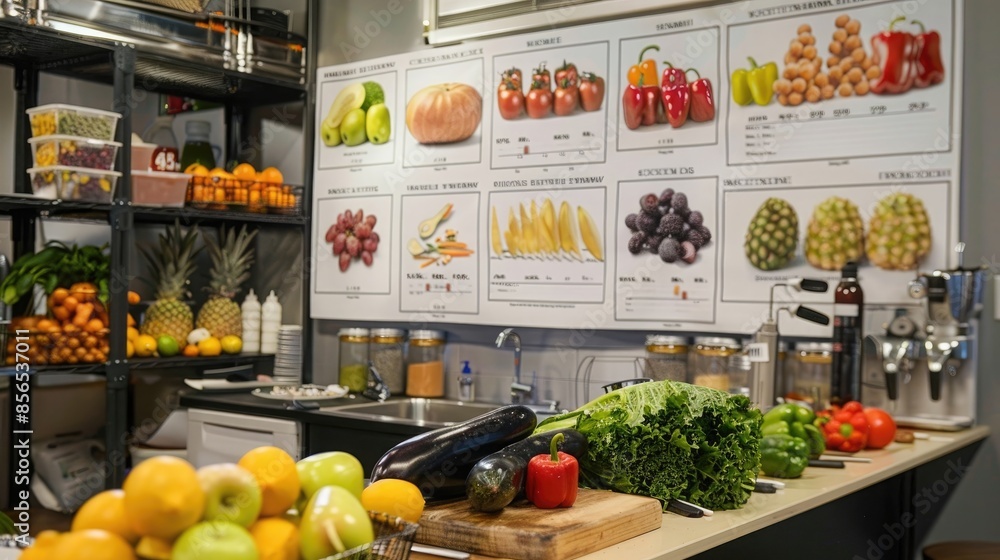 Foto de Nutritionist's Office Wall: Displaying nutritional charts, food ...