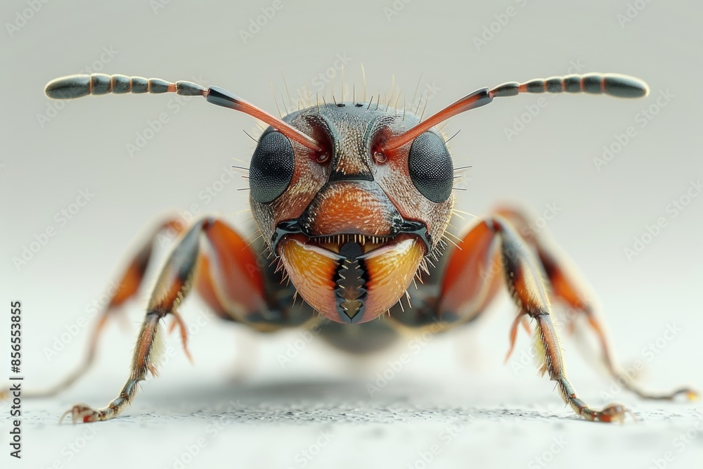 Detailed illustration of a fearsome Fire Ant, showcasing its two ...
