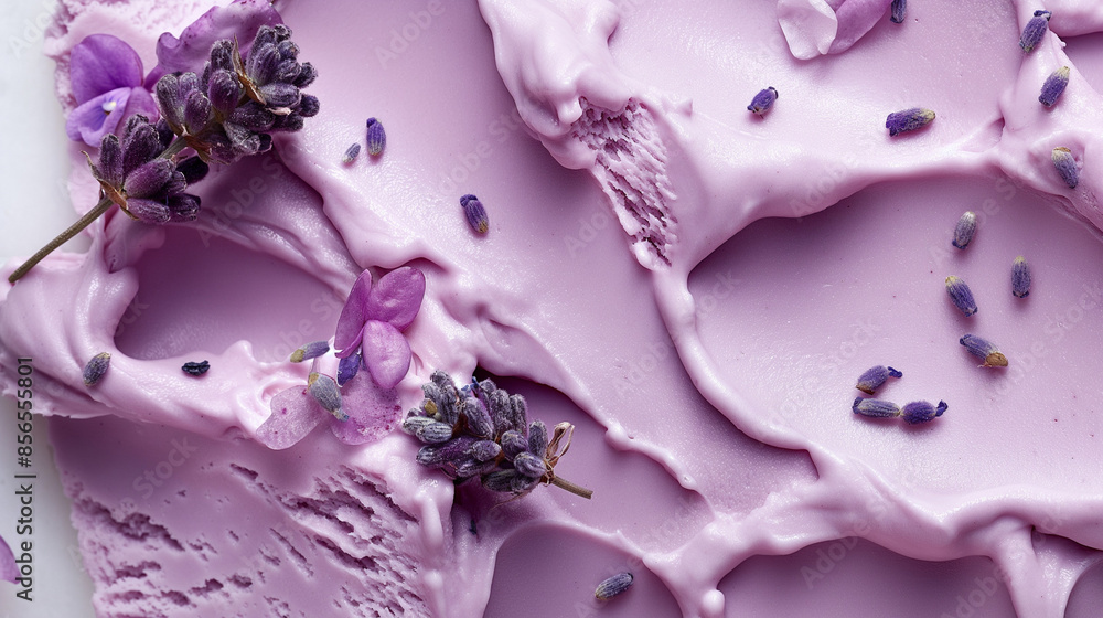 Elegant blueberry lavender gelato, a closeup of elegant blueberry ...