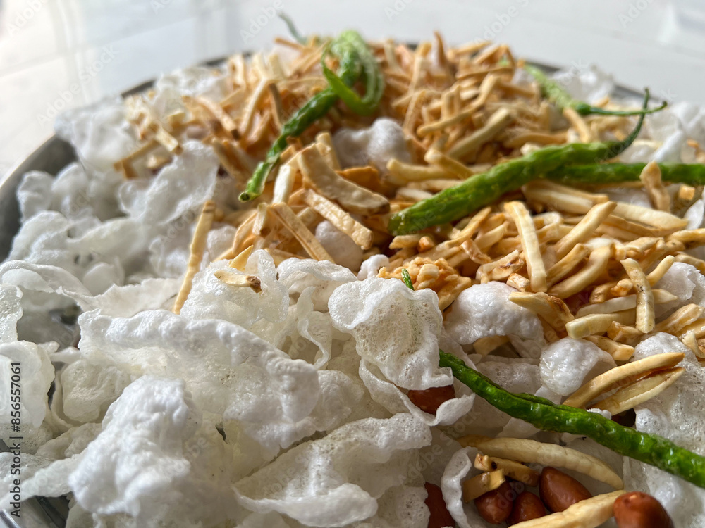 Sabudana Papad or Sago Pappadam with aloo kandi is a white crunchy big ...