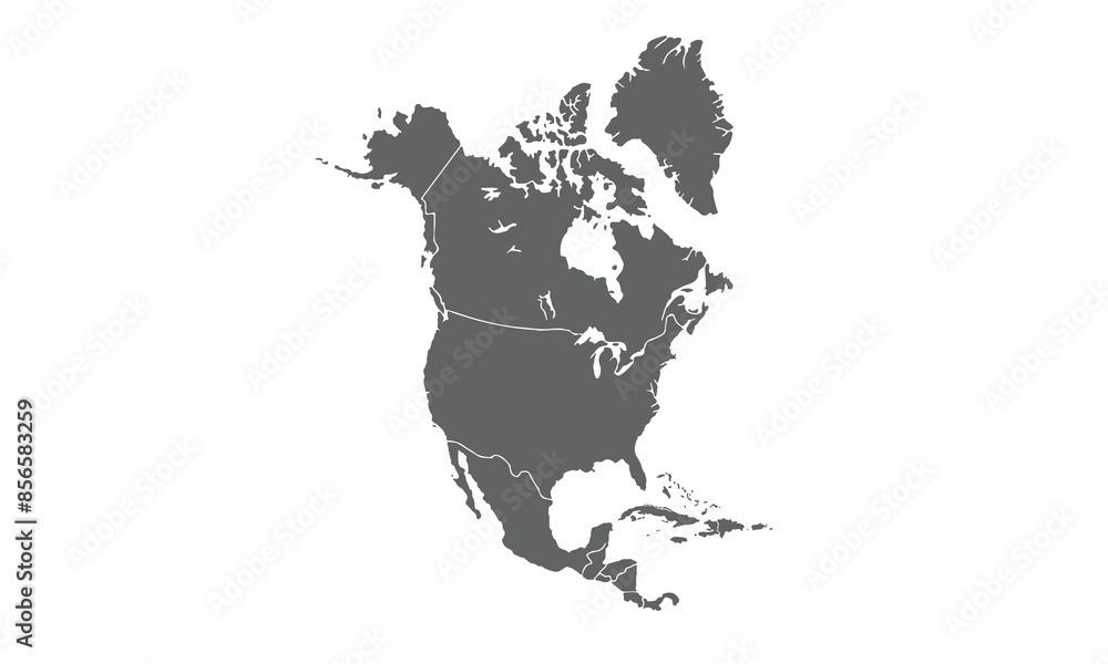 North America map isolated on white background. for website layouts ...