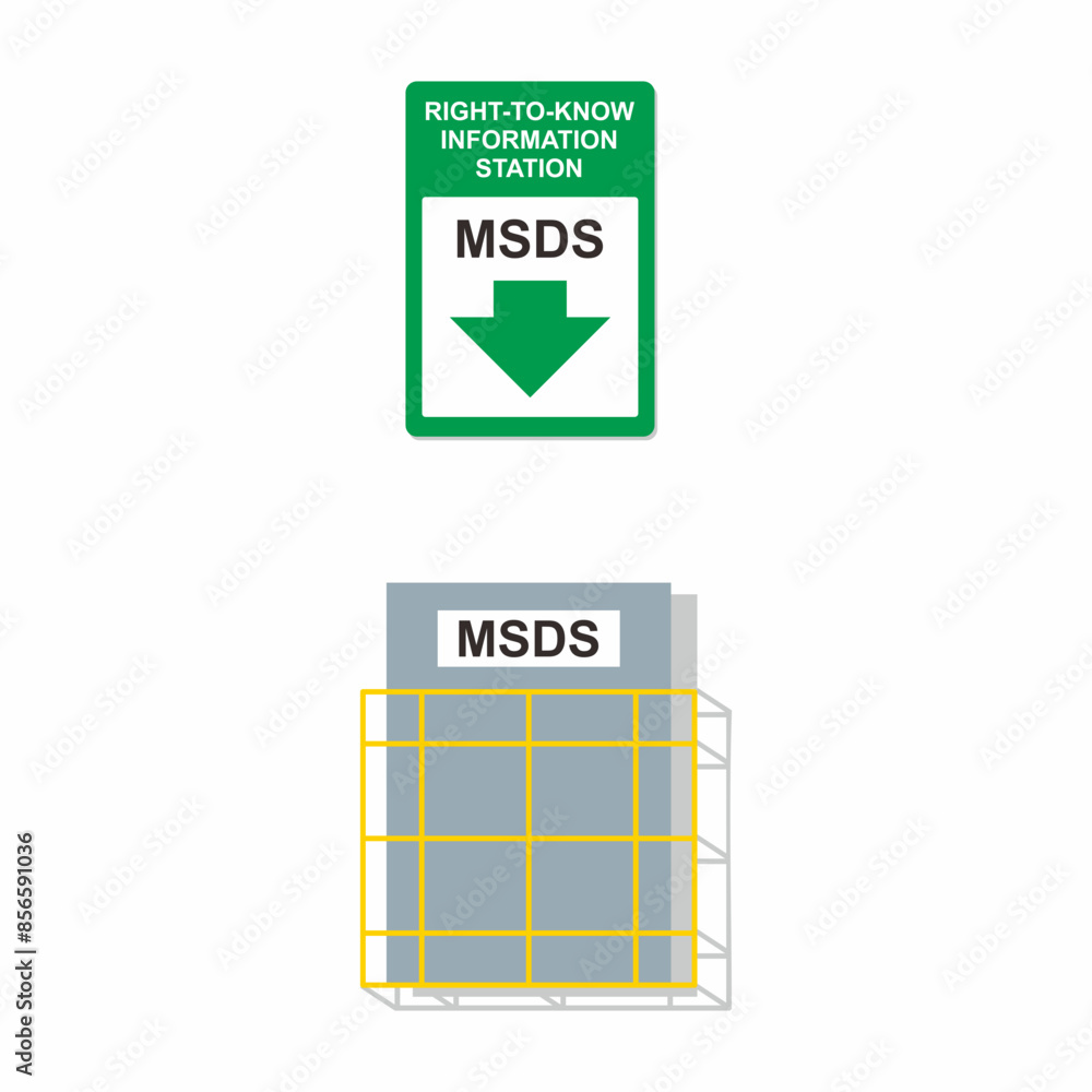 Vector illustration of the installation of signs indicating the ...