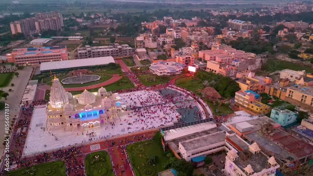 Prem Mandir Aerial View, Founded by Jagadguru Shri Kripalu Ji Maharaj ...