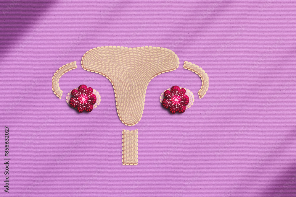 Abstract image of the uterus. female reproductive system made up of ...