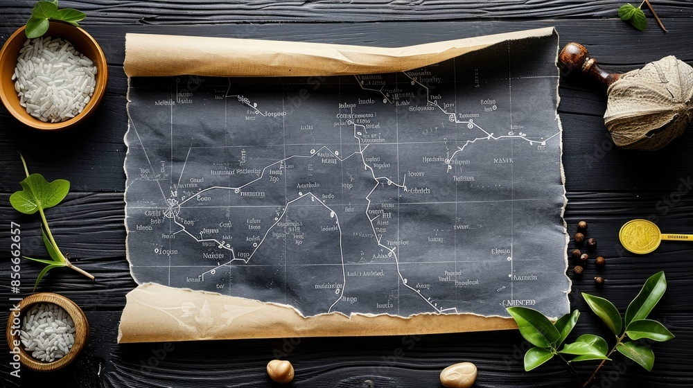 history class background with maps and historical artifacts, a timeline ...