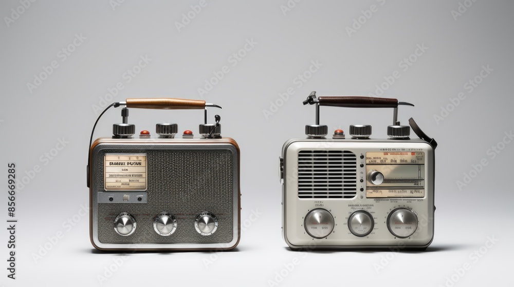 different models of old radios which are now antiques and were much ...
