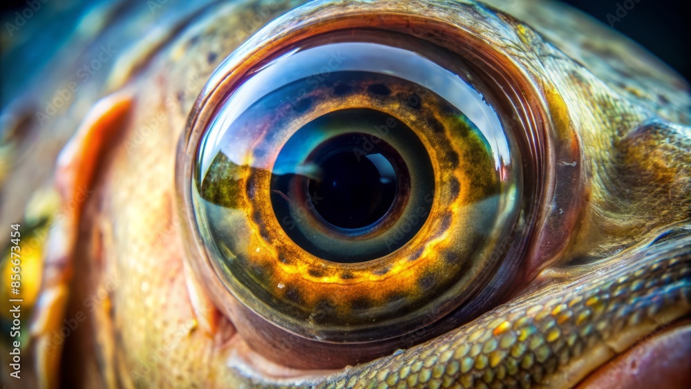Fish Eye Close Up. The Eye Of A Fish Is A Complex Organ That Allows It ...