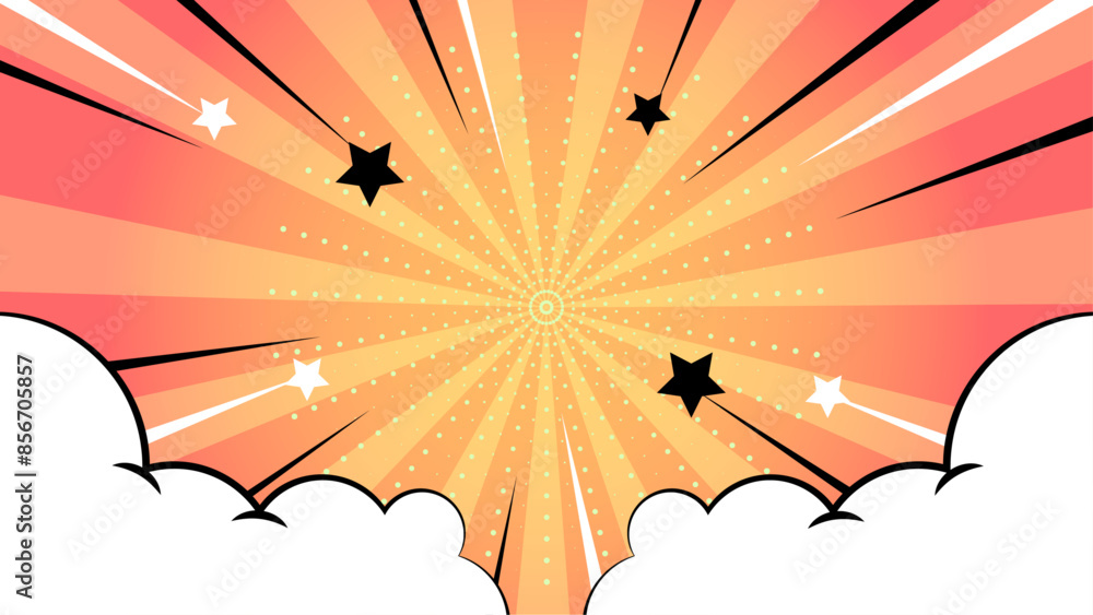 Abstract comic zoom, Comic background yellow and orange zoom effect ...