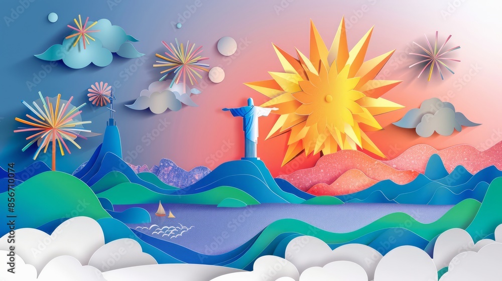 3D art paper wallpaper, Christ of Redeemer, Dagger Toure Den Tor. Jesus ...