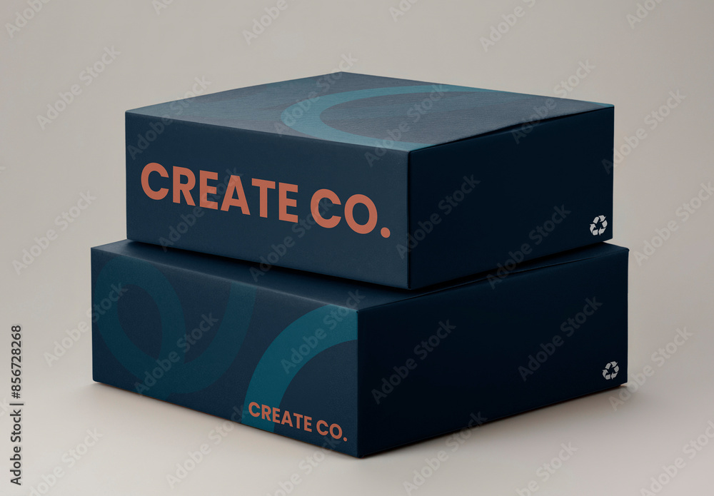 Stacking Box Mockup With Generative AI Stock Template | Adobe Stock