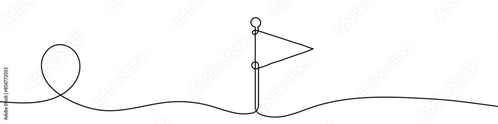 Continuous editable line drawing of flag. One line drawing of flag icon ...